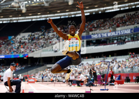 Jamaica's Tajay Gayle competes in the men's long jump final at the ...