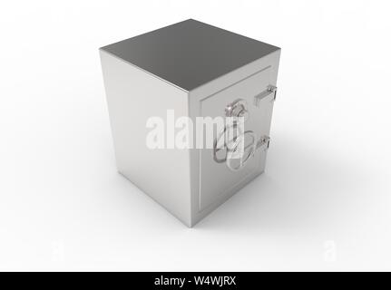 3d rendering line drawing of a safe vault isolated in white studio ...