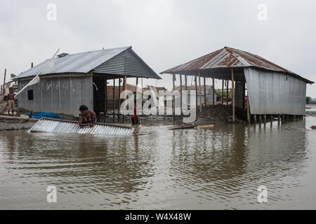 People rebuilding their home after water of flood went down Stock Photo ...