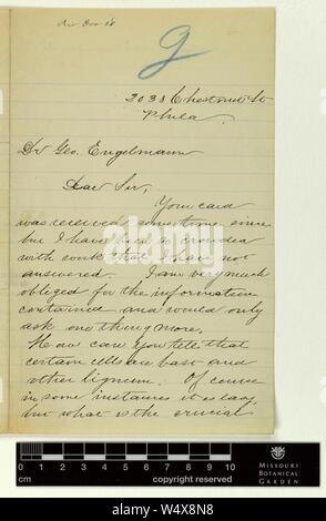 Correspondence - Griffith (John) and Engelmann (George) (Apr 28, 1880 ...