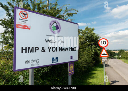 Signage for HM Prison New Hall in Flockton, West Yorkshire, UK Stock ...