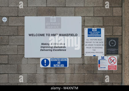 The front entrance to HMP Wakefield category A men's prison in West ...