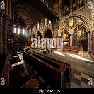 Interior of a Norman church, Saint Cuthberts church Norham in ...