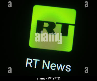 RT News (Russia Today News) application icon on computer display Stock ...