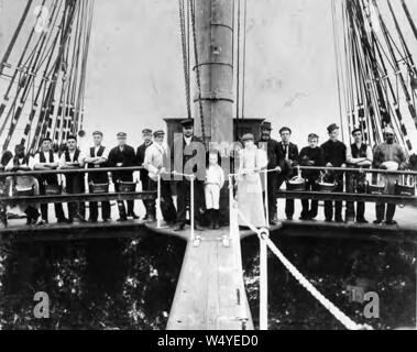 Crew of the three-masted ship CELTIC CHIEF on deck, Washington, ca 1900 ...
