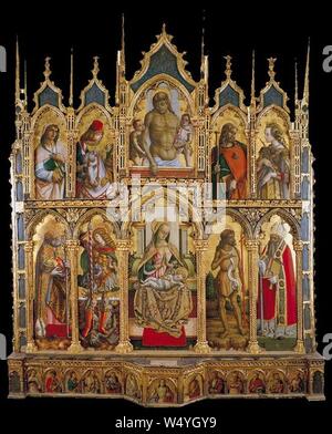 ‘Polittico di Monte San Martino’ by Crivelli is an iconic altarpiece, showcasing the artist’s ...
