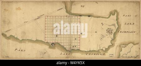 Crown Point & part of Lake Champlain. 1768 Stock Photo - Alamy