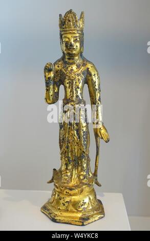 Crowned Bodhisattva, probably Mahasthamaprapta, Korea, Three Kingdoms ...