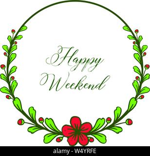 Happy weekend letter with pattern white background, texture of pink ...