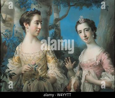 The 'Double Portrait' by Francis Cotes is a pastel artwork housed in ...