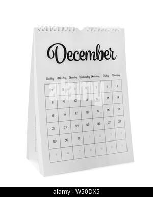 Flip calendar on white background Stock Photo - Alamy
