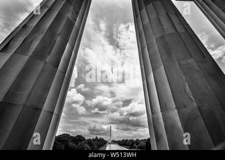 Tall White Columns Washington Monument Capitol Hill Lincoln Memorial ...