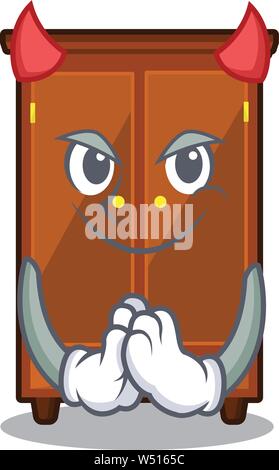 Angry wardrobe isolated in the a cartoon vector illustration Stock ...