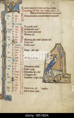 A Man Knocking Acorns from a Tree. Workshop of the Rohan Master (French ...