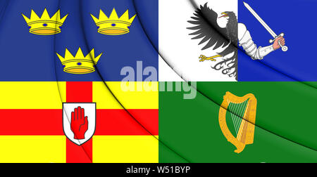 Four Provinces of Ireland 3D Flag Stock Photo - Alamy