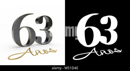 Golden number 63 sixty three made of inflatable balloon Stock Photo - Alamy