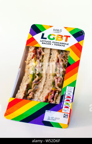 Sandwich LGBT lettuce, guacamole, bacon and tomato Stock Photo - Alamy