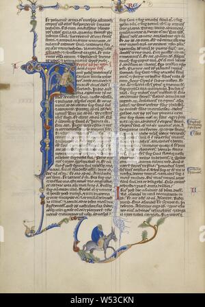 Initial F: David Orders the Beheading of an Amalekite; Abbey Bible ...
