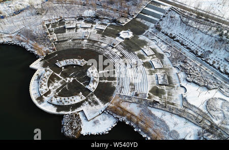 Landscape of the Ziyun Park covered with snow after a heavy snowfall in ...