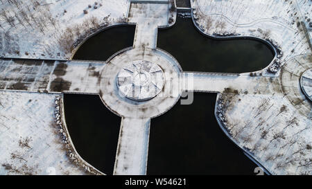 Landscape of the Ziyun Park covered with snow after a heavy snowfall in ...
