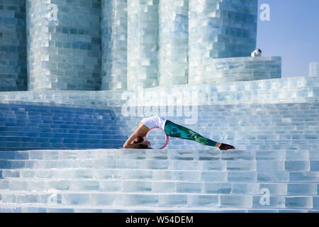 Harbin Ice-Snow World in Harbin City, northeast China's Heilongjiang ...