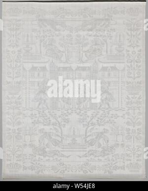 Napkin with scenes from the history of Pyramus and Thisbe. Napkin of ...