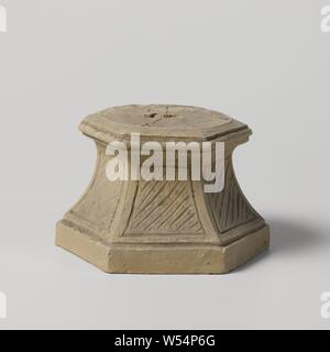 Hexagonal base of clay, belonging to design for a flower standard ...