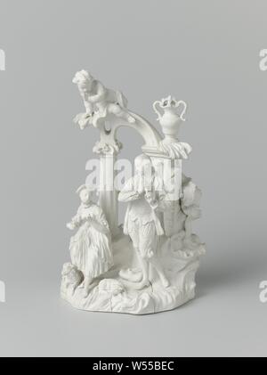 Figure group of a shepherd, and shepherdess near a ruin, Weesper ...