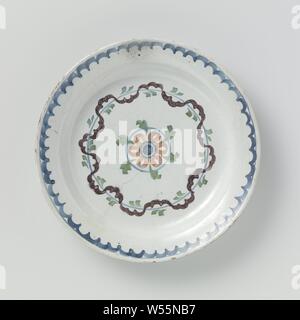 Central wooden stick of flower pyramid of Delft pottery, anonymous, c ...