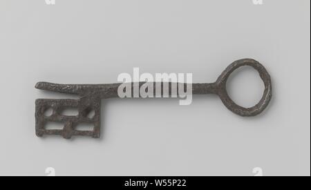 Key, c. 1300 - c. 1400 Key with four -sided shaft, ring -shaped eye and ...