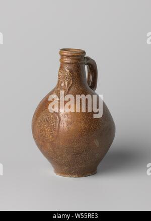 Jug (Bartmann jug) with a roundel, anonymous, c. 1650 - c. 1799 Jug (beard fancier) of stoneware ...