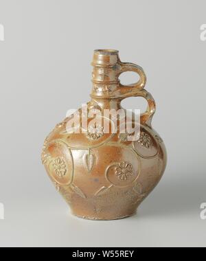 Jug (Bartmann jug) with floral scrolls and stars, anonymous, anonymous ...