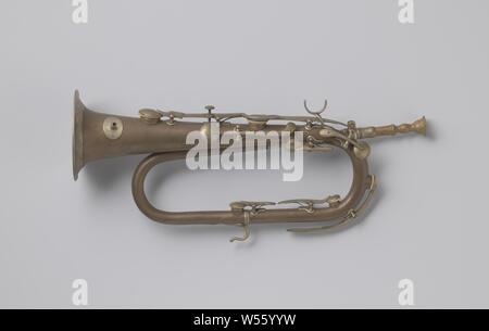 Silver bugle in B flat, made by Antoine Courtois, Paris, France, circa ...