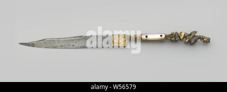 Knife with gilded handle inlaid with mother -of -pearl, anonymous, 1500 ...