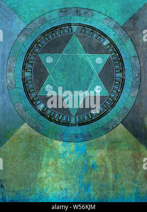 Ancient 6 point mandala Star Tetrahedron sacred geometry Stock Photo ...