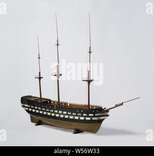 Model or a 74 to 80-gun ship of the line. Polychromed trunk branch ...