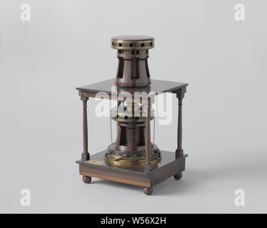 Model or a capstan. Model of a capstan in a wooden frame of two levels ...