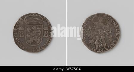 Free Duchy Brabant, 1584 medal Silver medal. Front: soldier with pulled ...