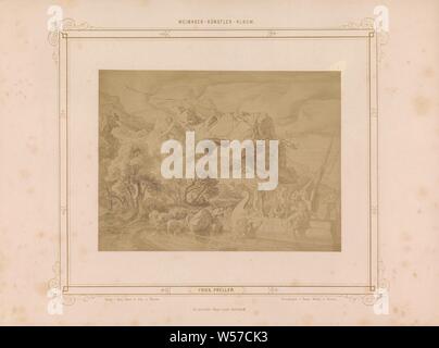 Polyphemus hurls rock at Ulysses' departing ships Stock Photo - Alamy