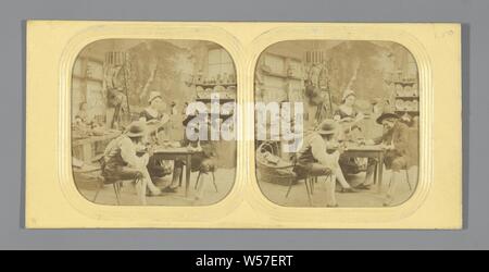 Scene in pub: two dice men at the table Stock Photo - Alamy