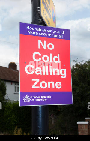 Anti 'cold calling' sign Stock Photo - Alamy