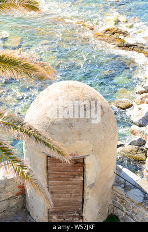 Architectural detail of the Dragonara castle in the nice little coastal ...