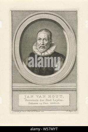 Portrait of Jan van Hout; Jan van Hout. Bust by Jan van Hout in an oval ...