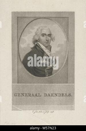 Portrait of Herman Willem Daendels, Oval portrait of Herman Willem ...