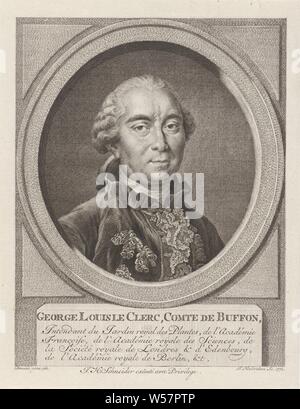 Portrait of Georges Louis Leclerc Count de Buffon, Jacob Houbraken ...