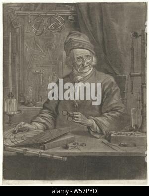 Portrait of Arnold Marcel, Aert Schouman, 1748 print The mathematician ...
