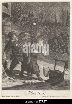 Title print for a series of the twelve months of the year depicted in ...
