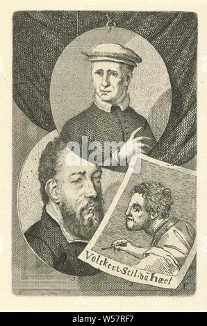 . Three numbered artists' portraits. Portrait of Anthonie Blocklandt ...