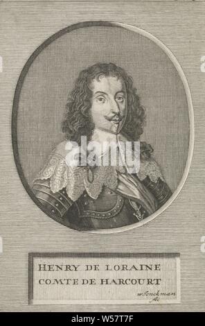 Portrait of Henri de Lorraine, Wouter Jongman, 1712 - 1744 print ...