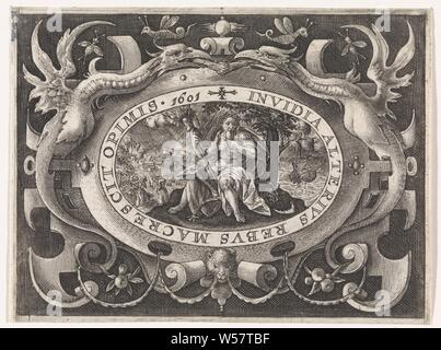 Envy; Invidia; The seven deadly sins. Female envy personification ...